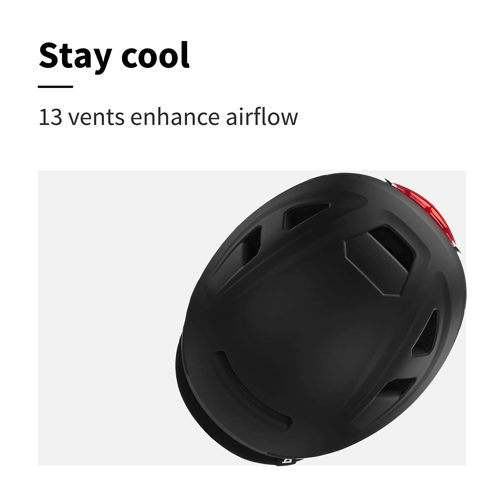Bern Hudson Commuter Bike Helmet with MIPS, Rated for E-Bike, Integrated LED Rear Light and U-Lock Compatibility, Matte Navy, Large
