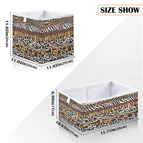 Kigai Animals Print Cube Storage Bins - 11x11x11 In Large Foldable Storage Basket Fabric Storage Baskes Organizer for Toys, Books, Shelves, Closet, Home Decor