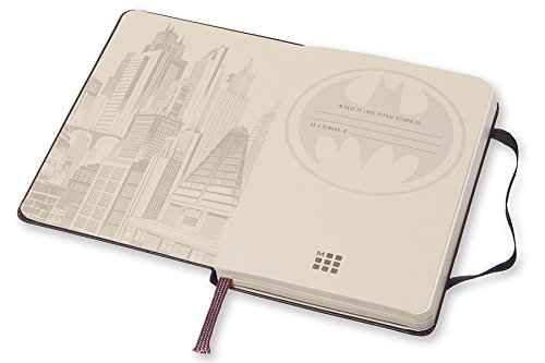 Moleskine Limited Edition Batman Notebook, Hard Cover, Pocket (3.5" x 5.5") Plain/Blank, Black, 192 Pages (LEBA01QP012)