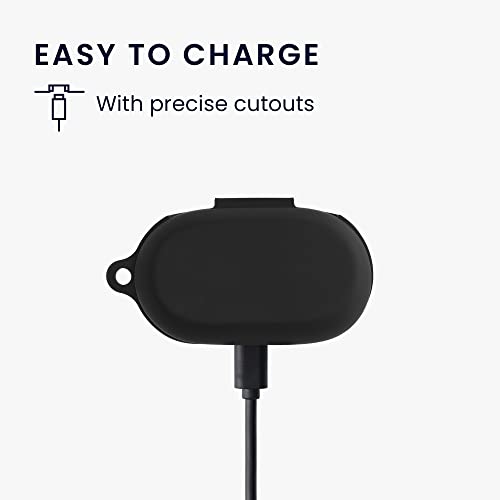 kwmobile Case Compatible with Jabra Elite 7 Pro/Elite 7 Active Case - Silicone Cover Holder for Earbuds - Black