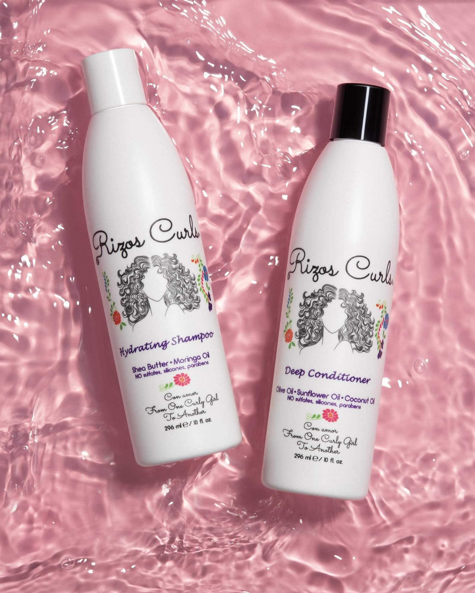 Rizo Curls Shampoo and Conditioner Bundle Pack for Women β 10 Fluid Ounces (Pack of 2) - Moisturizes, Strengthens Every Curl with Natural Products and Vitamins
