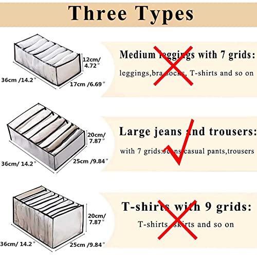 LALEO Clothes Organizer for Drawers, Washable Clothes Organizer for Folded Clothes, Clothing Storage, Portable Clothing Organizer for Thin Jeans, Trousers, Skirts