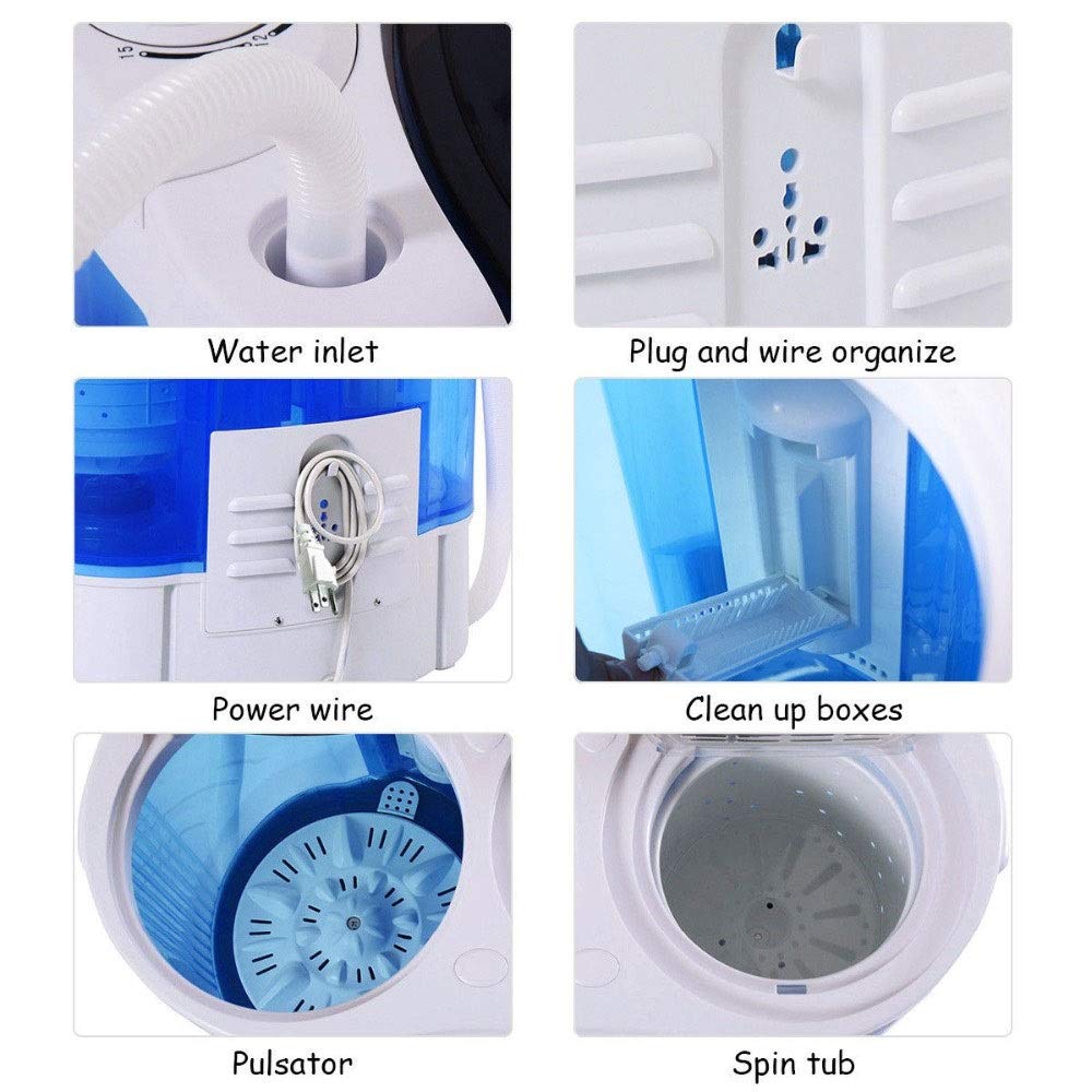BHVXW Portable Compact Twin Tub Mini Washing Machine Condos Motor Homes RV's Camping Compact Size Washing Machine