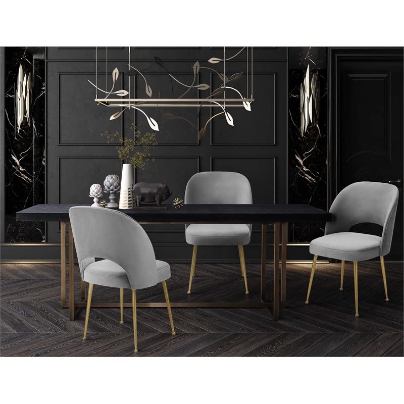 TOV Furniture Mason Modern Handmade Veneer Dining Table, Black