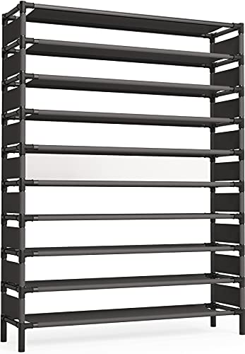Tribesigns 10 Tiers Shoe Rack, Large Capacity Shoe Organizer, Shoe Shelf for 50 Pair, Large Shoe Rack, Extra Large Shoe Shelf
