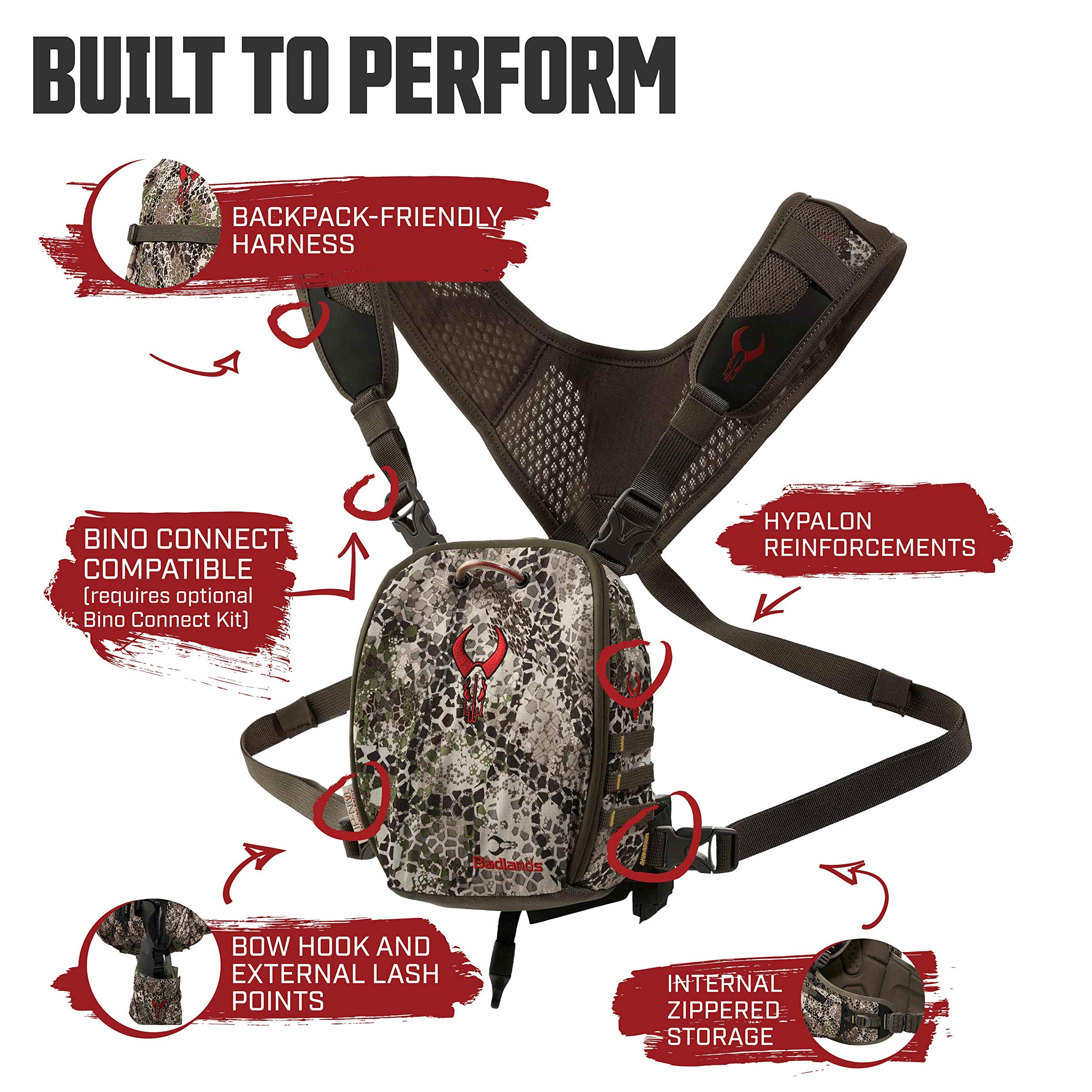 Badlands Bino C - Binocular Chest Pack Harness for Compact Binos, Magnetic Closure, Approach