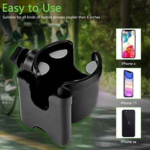 Suranew Wheelchair Cup Holder - Portable Mobility Drink Holder - Compatible with Walker, Rollator, Transport Chair ,Scooter or Stroller - Easy to Install, Removable