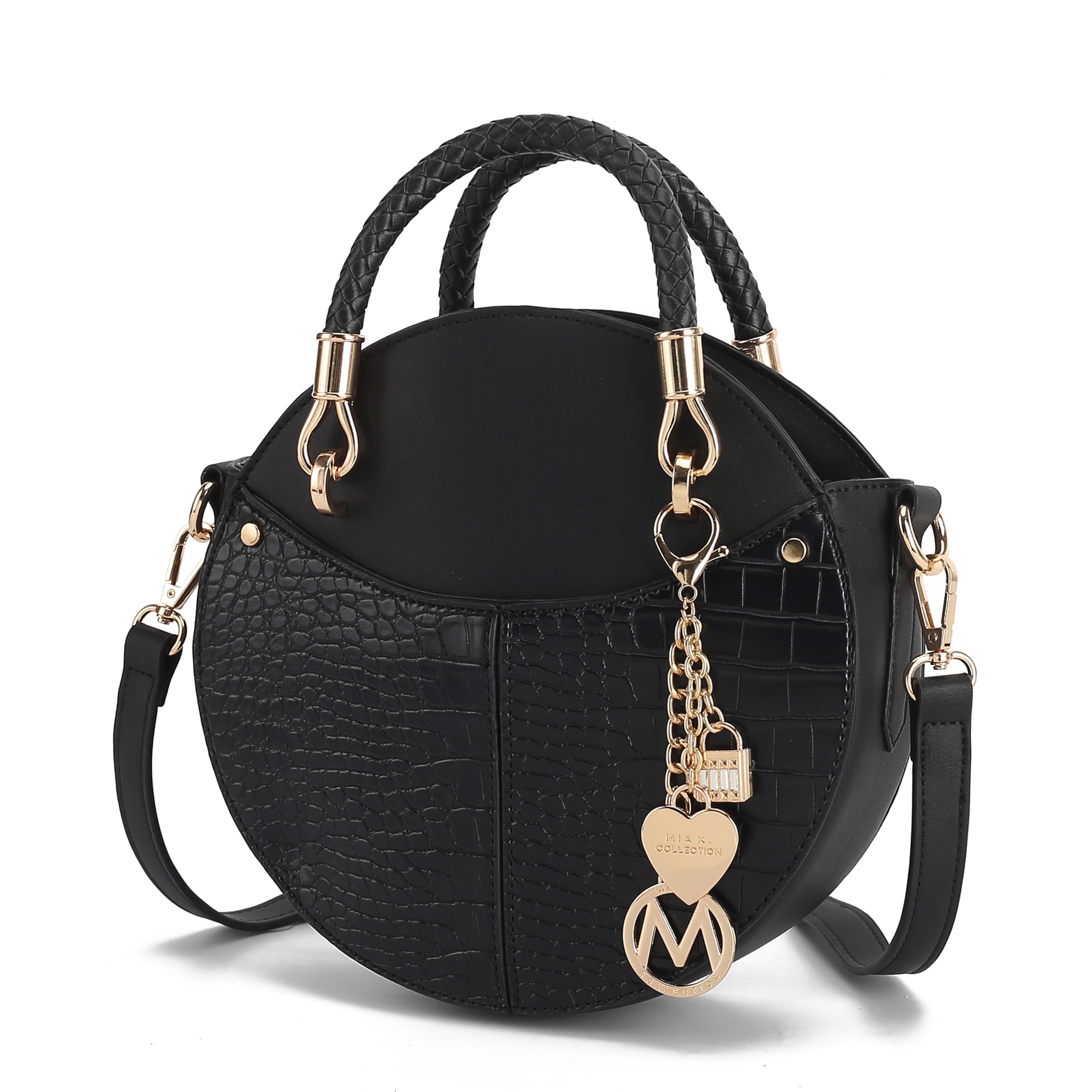 MKF Collection Crossbody Bag for Women, Designer Lady Round Purse Messenger