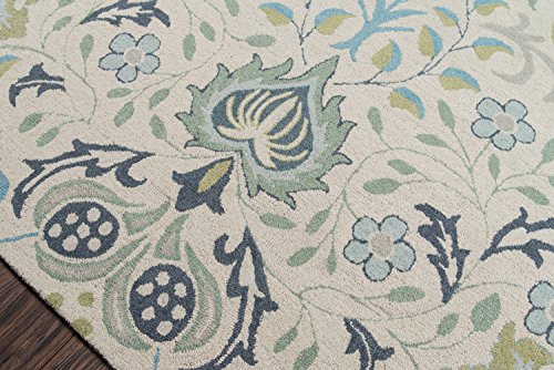 Momeni Rugs Newport Collection, 100% Wool Hand Tufted Loop Cut Contemporary Area Rug, 2' x 3', Blue
