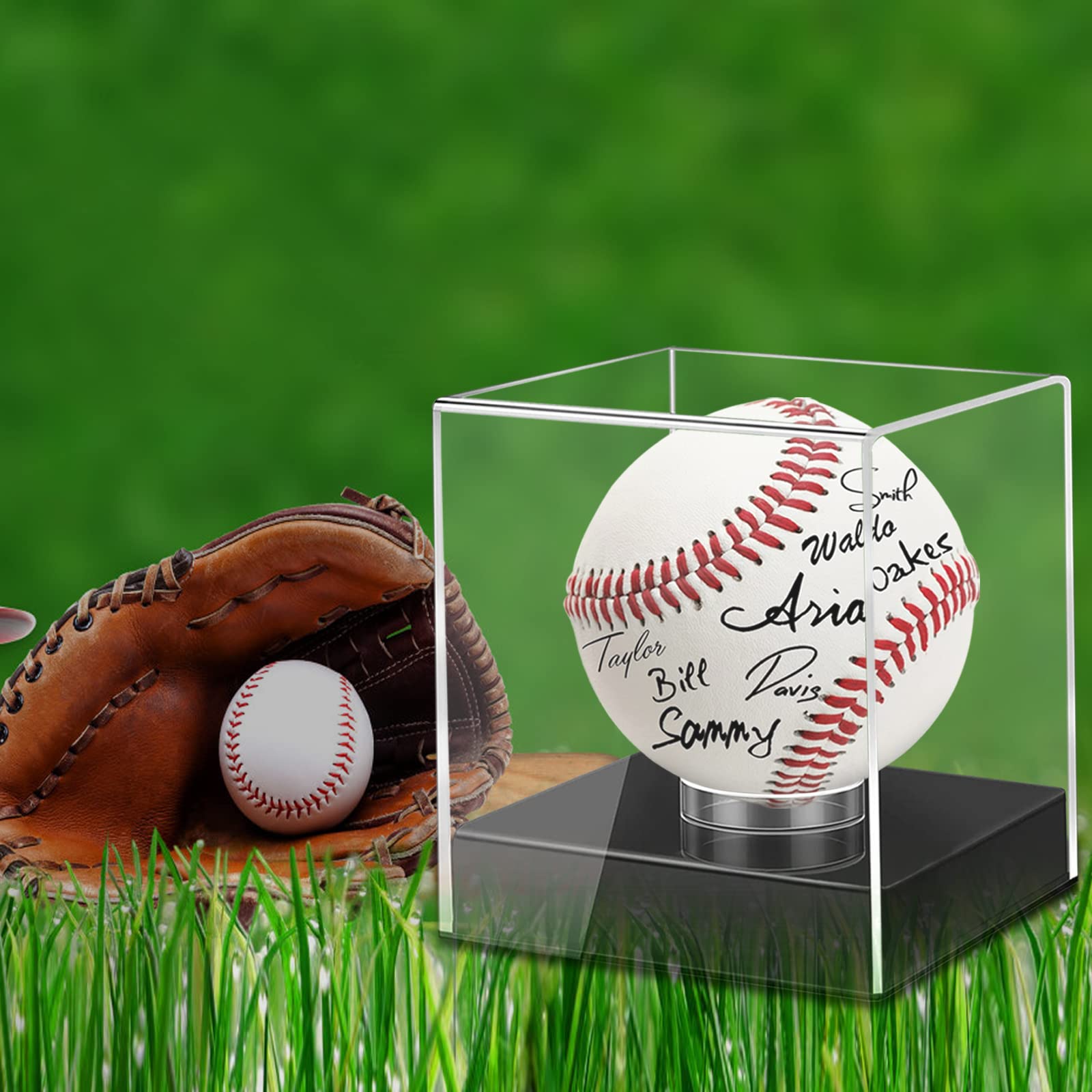 Baseball Display Case, Acrylic Baseball Case for Display, UV Protected Baseball Display Cube, Baseball Display Case for Memorabilia Baseball, Autographed Baseball Clear Display Case (1)