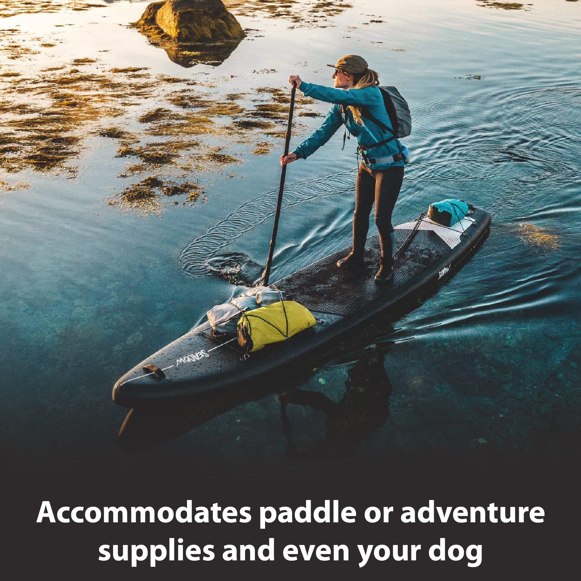 Seacow Darkside PRO ISUP Paddle Board Kit - Ultra Light Inflatable SUP - Everything Included with Standup Paddleboard (Black/Grey)