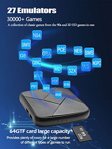 Fadist Retro Game Console, Super Game Box, Built in 30000+ 2D/3D Classic Games, 4K HD Output, Plug and Play Game Console, Ideal Gift for Kids, Adult, Friend, Lover
