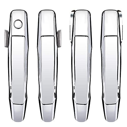 FAERSI 4pcs Outside Exterior Door Handle Front Rear Driver & Passenger Side Replacements for Cadillac Escalade Chevy Silverado GMC Sierra Yukon Pickup Truck SUV 2007 2008 2009 2010 2011 2012 2013