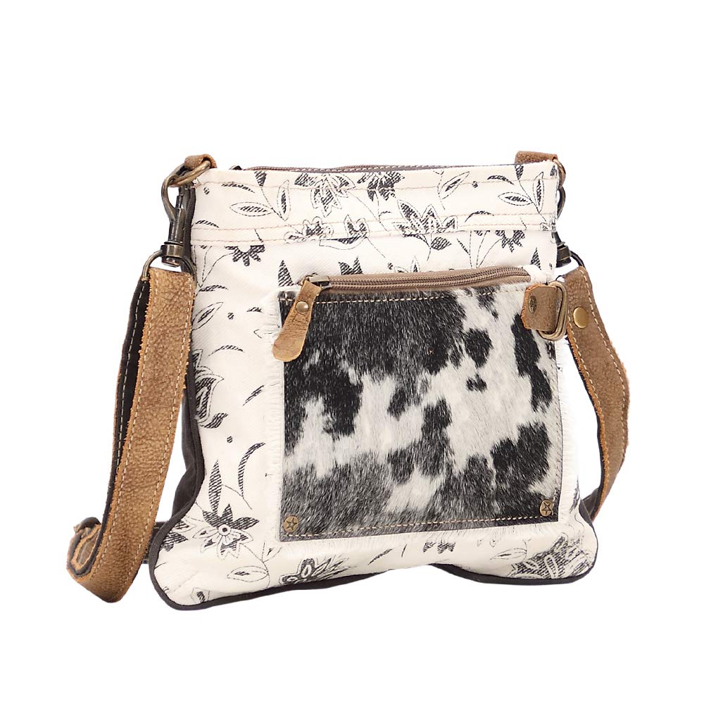 Myra Bag Canna Upcycled Canvas & Cowhide Crossbody Bag S-1481