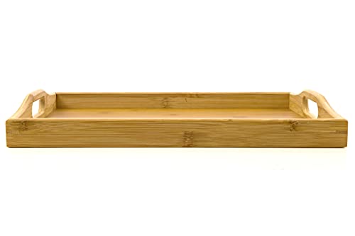 Serving Tray with Handles Nice Size Aprox 17.7 X 13 inch by Intriom Bamboo Collection
