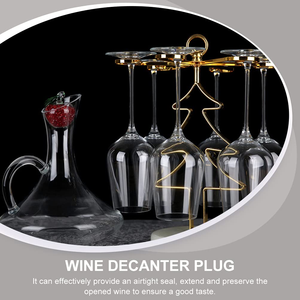 Cabilock Wine Bottle Glass Plug Ball Stoppers Fruit Shaped Caps for Wine Decanter Carafe Bottle Replacement Sealing Stoppers