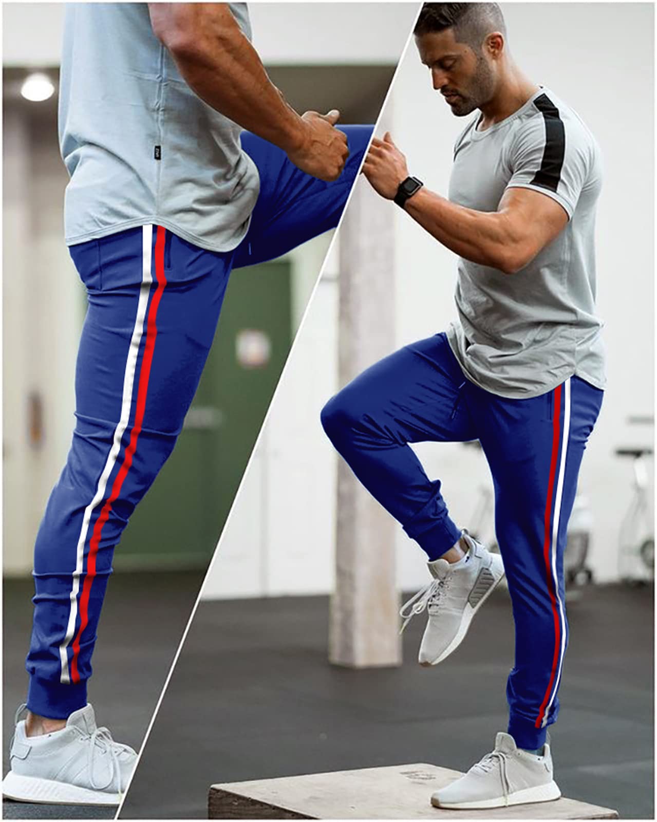 CANGHPGIN Workout Joggers for Men Sweatpants with Pockets, Slim Fit Atheltic Pants Men Track Pants Casual Running Navy