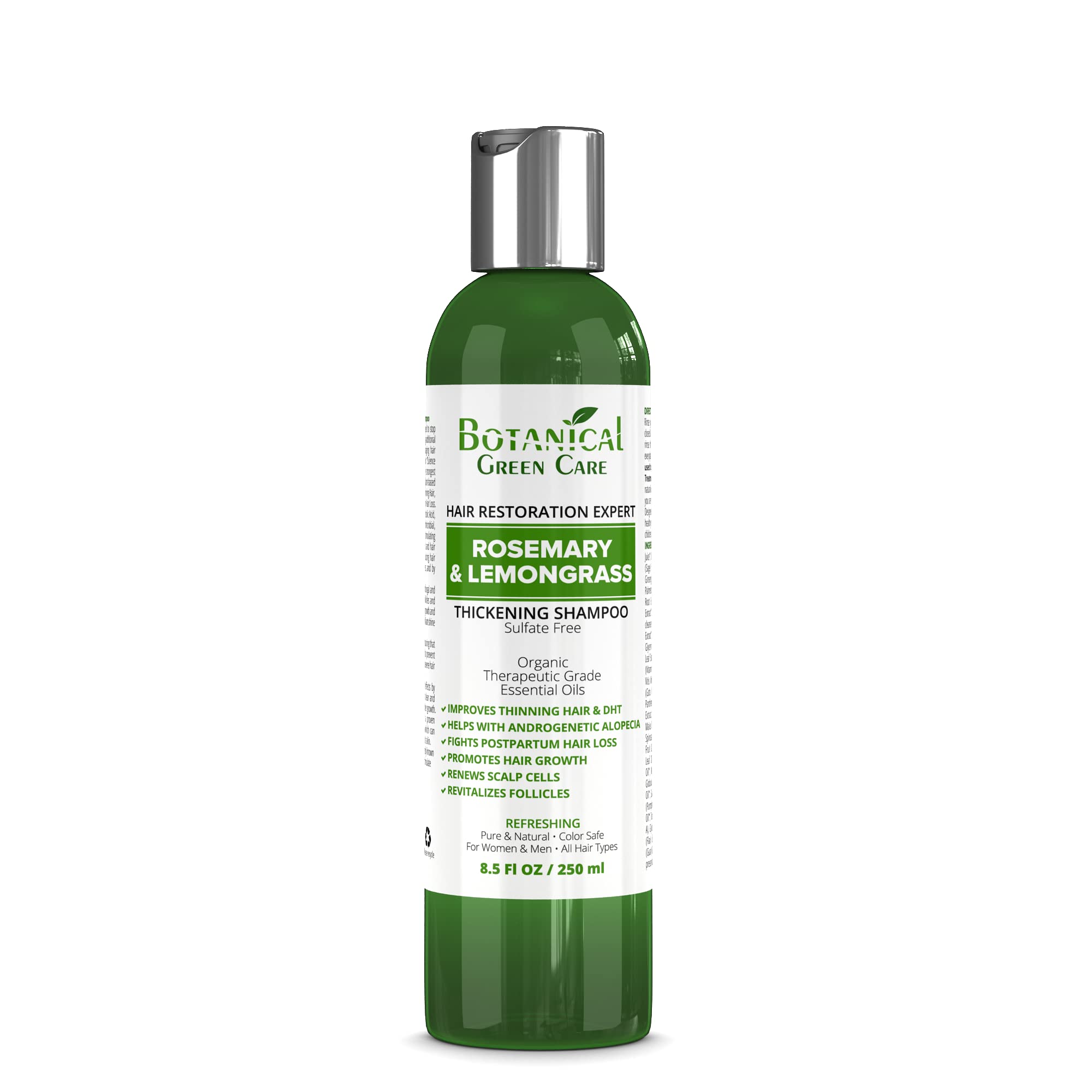 Rosemary & Lemongrass Anti-Hair Loss Shampoo - Promotes Hair Growth and Thickening for Women & Men, Suitable for Hair Growth