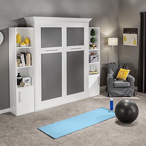 I-Semble Vertical Mount Murphy Bed Twin Hardware Kit β Twin Size Murphy Bed Hardware Includes Tubular Steel Mattress Platform β Twin Beds Vertical Wall Mount w/Cambered Wood Slats - Bed Hardware Kit