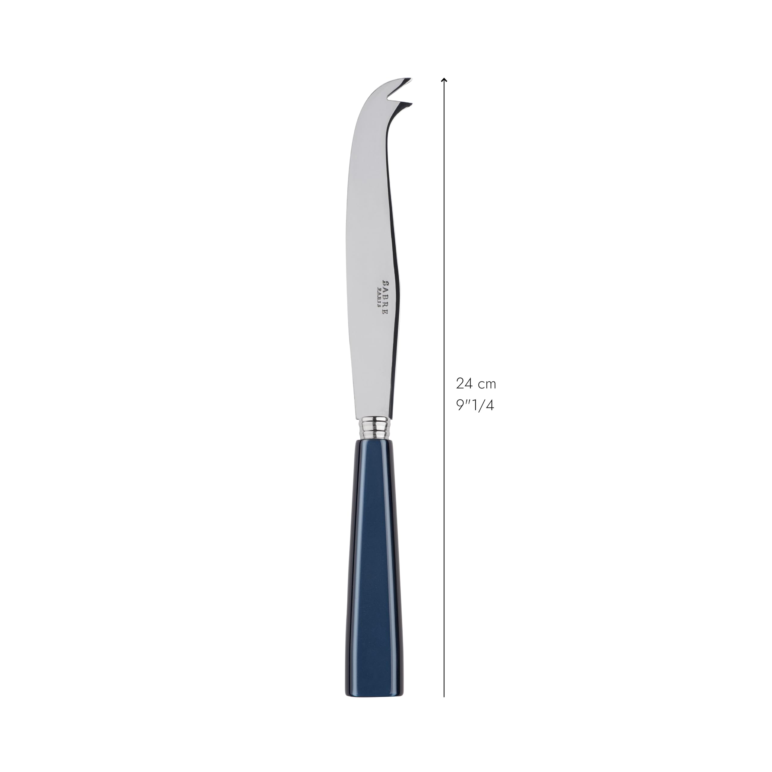 SABRE PARIS - Cheese Knife 9.4 inches - Icône Collection - All Cheeses - Stainless Steel & Acrylic - Dishwasher Safe - Midnight Blue