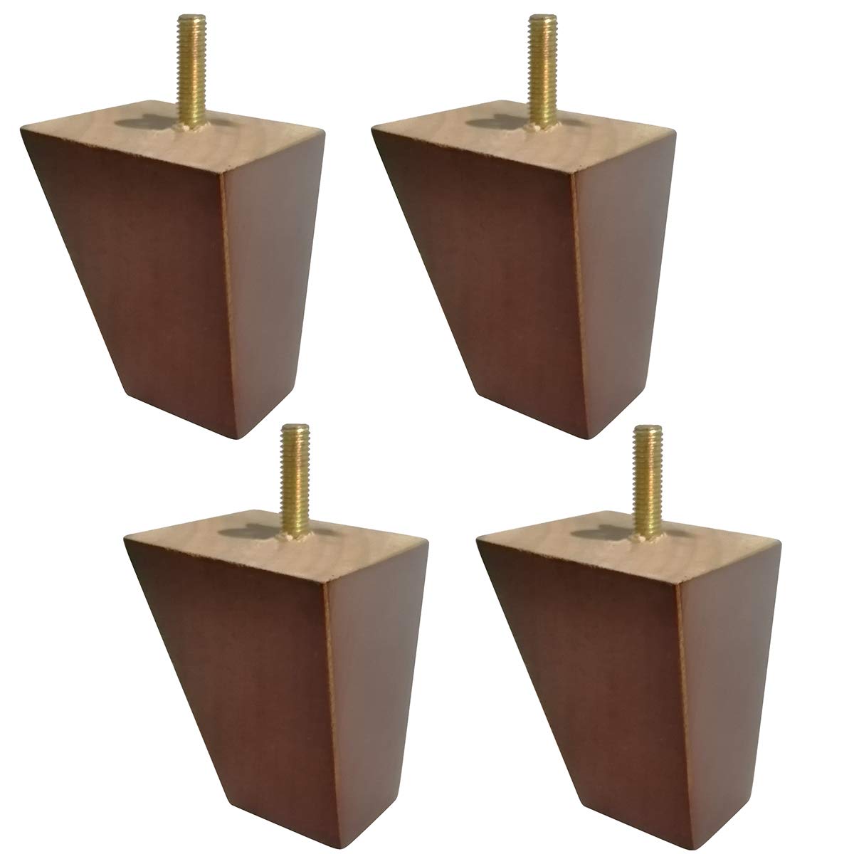Btibpse 3" Solid Wood Sofa/Chair/Ottoman Legs Slanted Tapered Walnut Finish Furniture Legs Set of 4