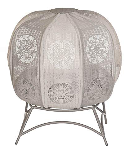 Flowerhouse Cozy 4-Legged Metal Outdoor Pumpkin Lounge Chair Dreamcatcher Sand