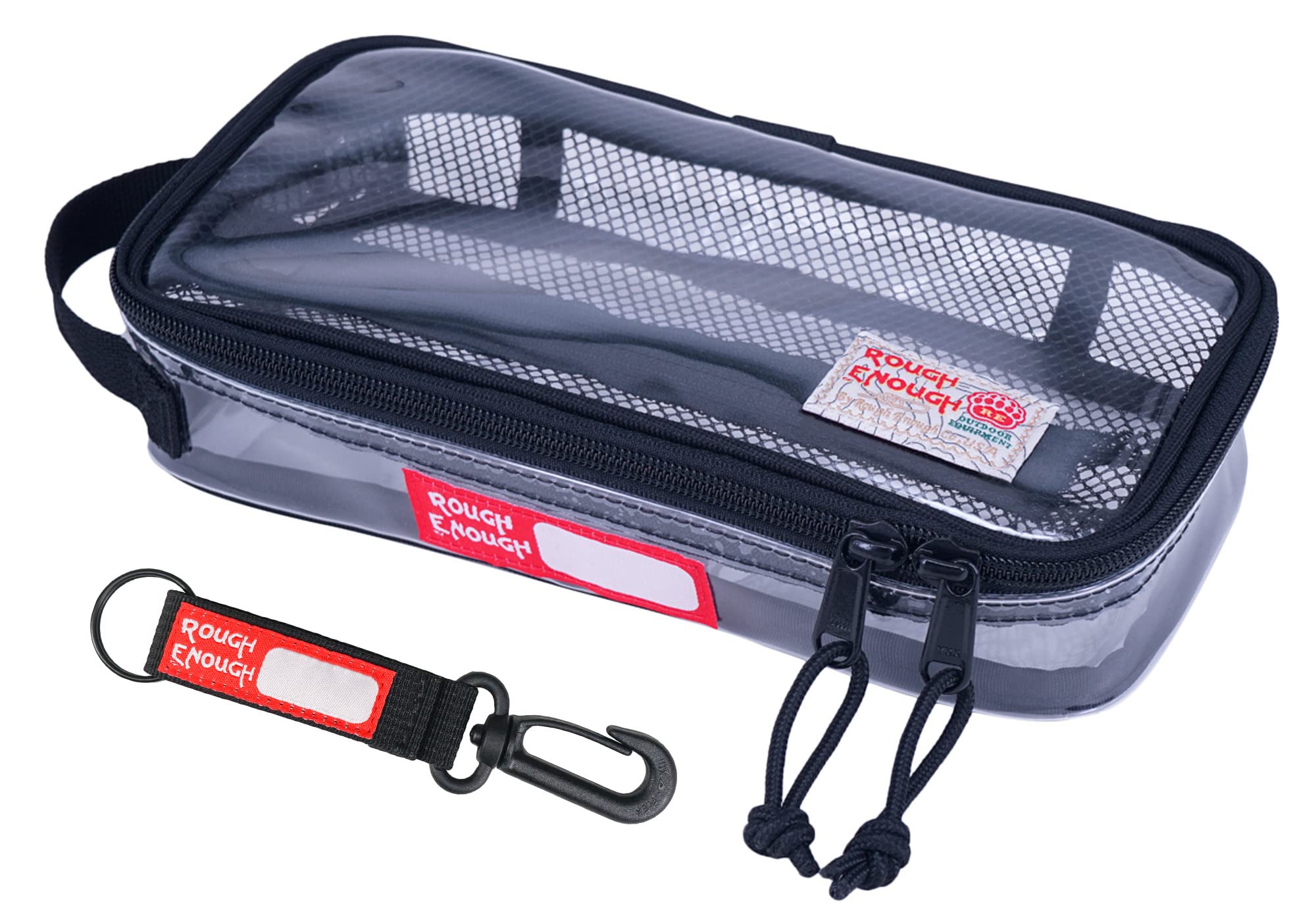 Rough Enough Clear Travel TSA Approved Toiletry Bag Small Toothbrush Case Shaving Kit Organizer Pouch for Women Men
