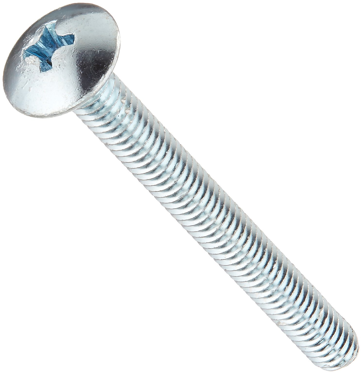 Small Parts 0826MPT Steel Truss Head Machine Screw, Zinc Plated Finish, Meets ASME B18.6.3, #2 Phillips, #8-32 Thread Size, 1-5/8" Length, Fully Threaded, Imported (Pack of 100)