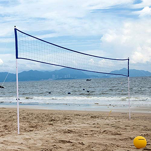 Badminton Net, Outdoor Portable Volleyball Net, Adjustable Foldable Badminton Tennis Volleyball Net with Stand Pole, for Beach Grass Park Outdoor Venues