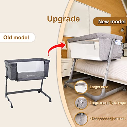 Pamo Babe Baby Bedside Bassinet Crib - Adjustable Portable Bedside Sleeper for Infant | Newborn Baby Boy & Girl