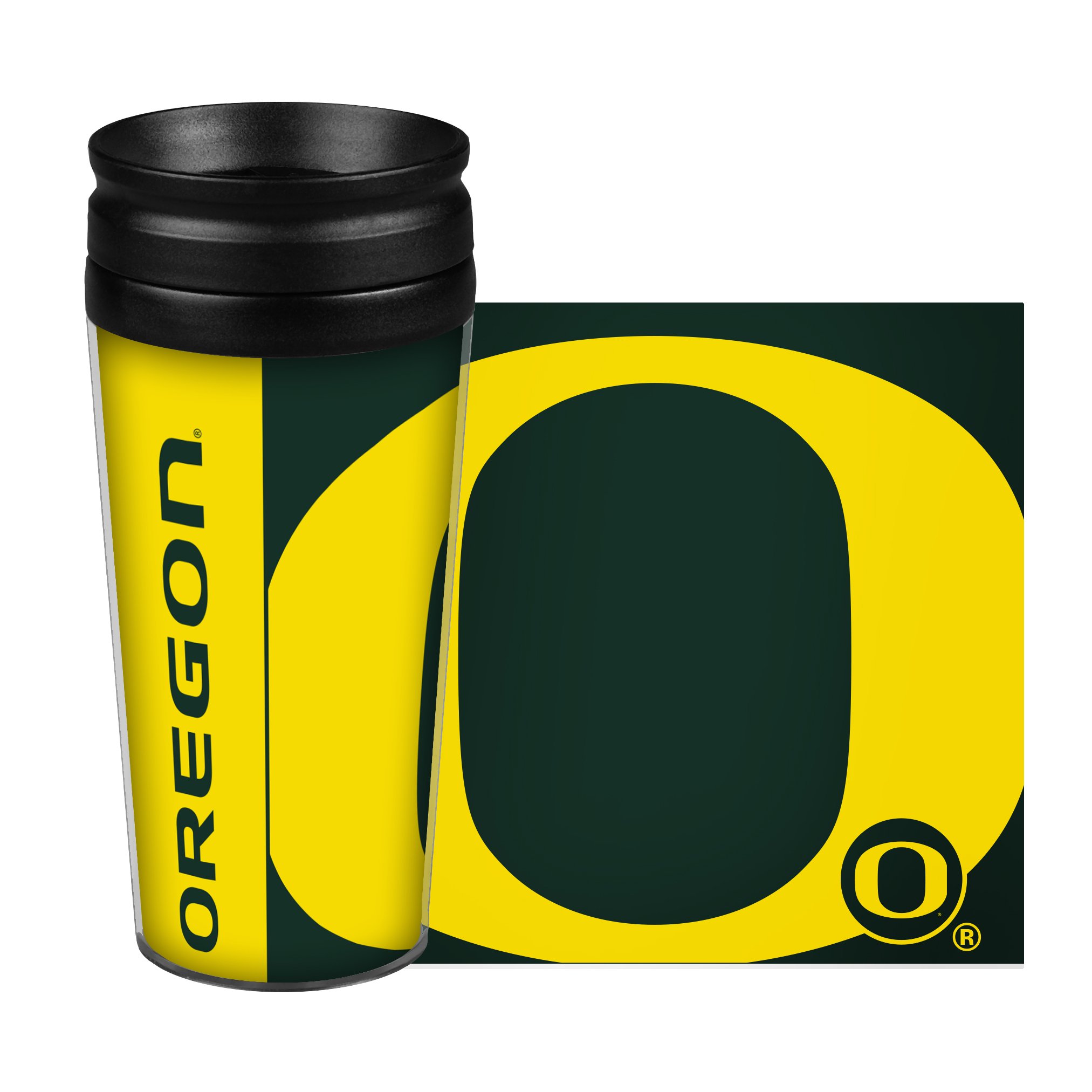 Boelter Brands NCAA Oregon Ducks Hype Full Wrap Travel Tumbler, 14-Ounce