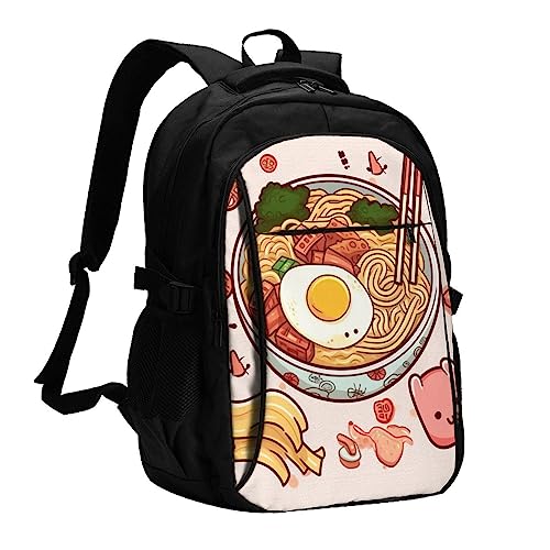 BAFAFA Delicious Sweet Ramen Printed Backpack Laptop Bookbag With USB Charger Daypack For Travel Business