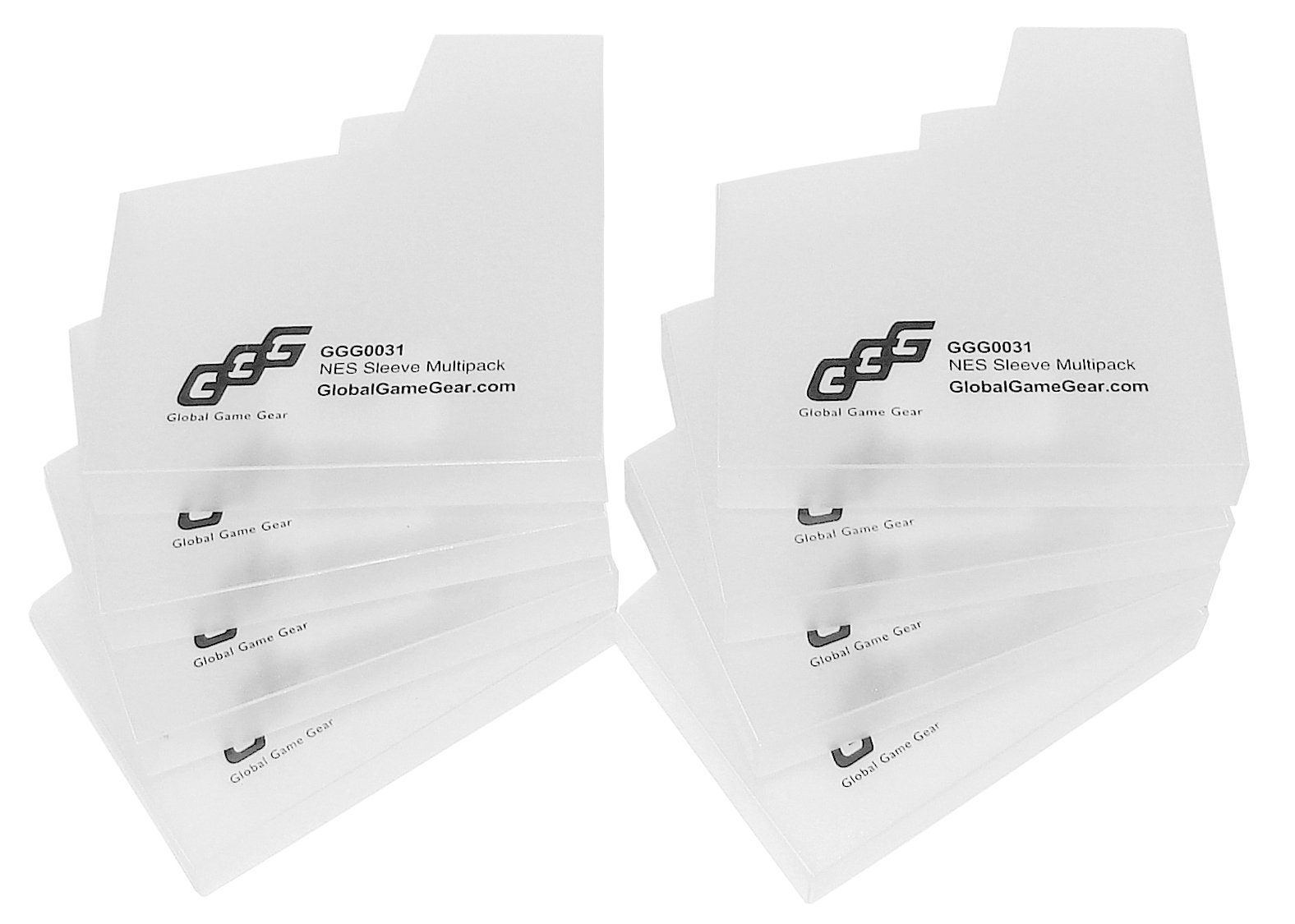 GGG0031 8 pack Translucent Dust Protection Sleeves "Easy Read" for Nintendo NES Video Game System cartridges/games, retro cart cases and covers