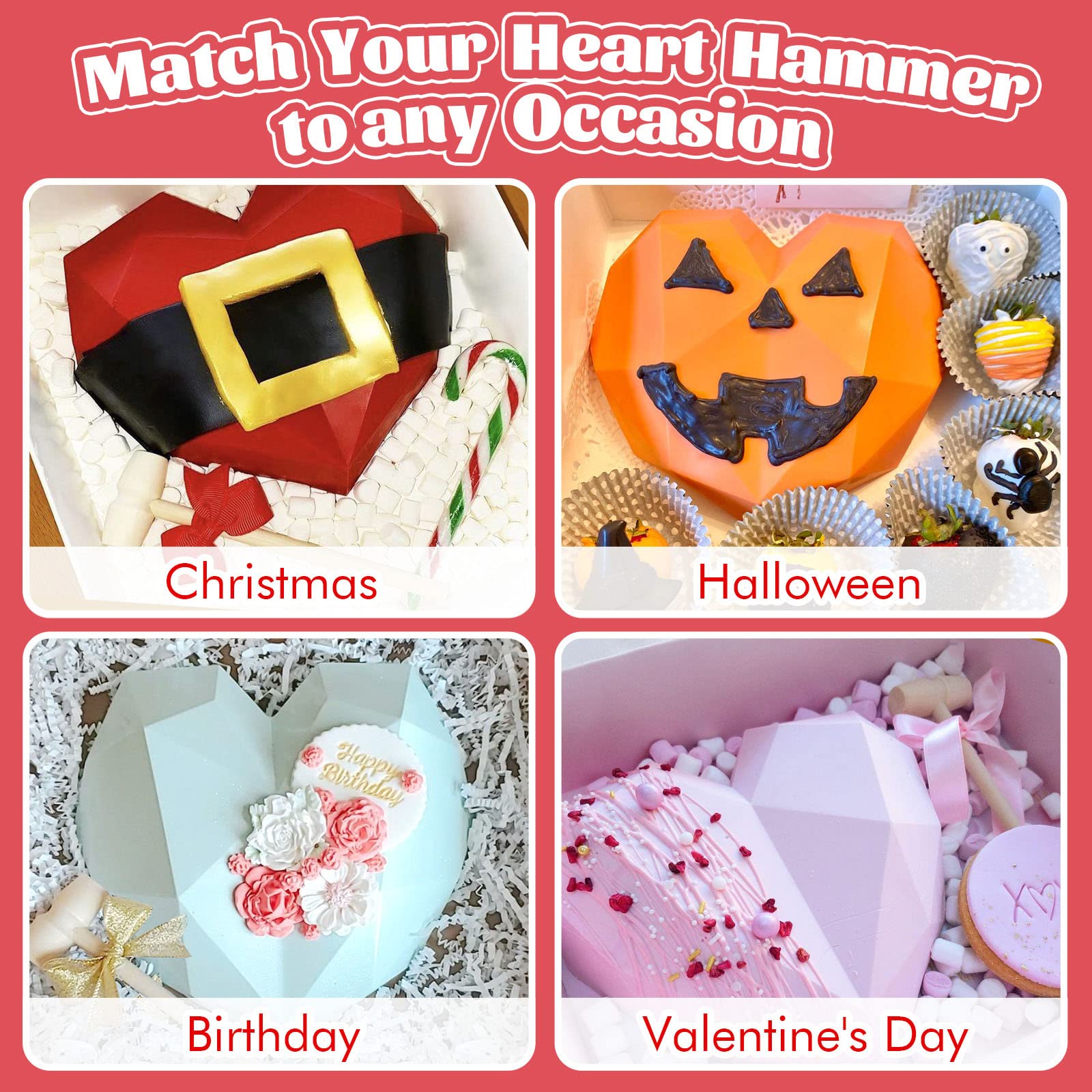 Hidreas 20 PCS Mini Wood Hammers Wooden Hammer for Breakable Heart Chocolate Heart, Wood Lobster Crab Mallet