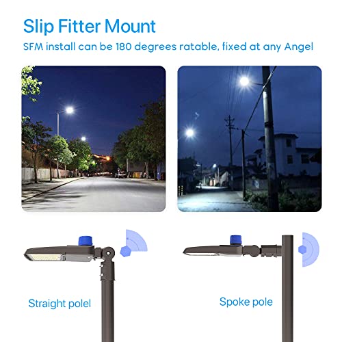 HYPERLITE LED Parking Lot Lights 150W UL Certified IP65 LED Pole Light with Dusk to Dawn Photocell - 5000K 25,500lm Equivalent to 600W HPS/HID- Adjustable Slip Fitter Mounting