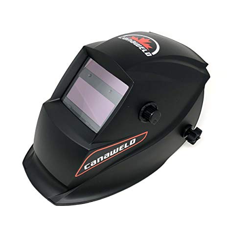 CANAWELD Auto Darkening True Color Welding Helmet 1/1/1/2 High Optical Class Solar Powered Welder Mask with 2 Sensors (Classic Duty-Black)