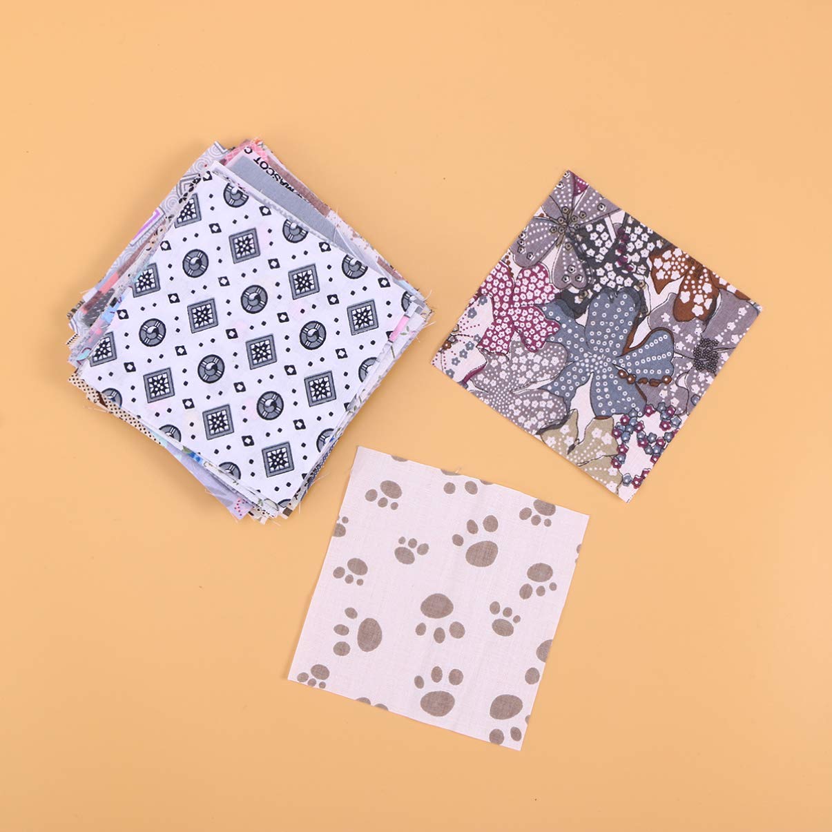 Exceart 100pcs Fabric Bundle Squares Fat Quarters Fabric Bundles Quilting Precut Squares Fabric for Quilting Fabric Bundles Quilting Patchwork Fabric Floral Squares Patchwork Scarf 10cm