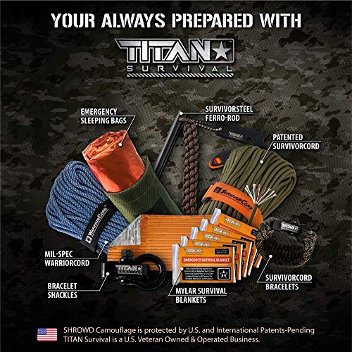 TITAN Survival Mylar Survival Blankets 5 Pack 52” x 82” - 90% Heat Retention & Waterproof Design - Emergency Blanket Cold Weather Protection & Survival Kits - Durable Space Blanket for Outdoor Use