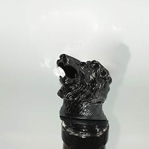 Bottle Spout Wine Stopper Pourer Reusable Bottle Stopper Wine Spout Pourer Bottle Toppers for Stainless Steel Wine Pourer Lion Wine Stopper Glass Animals Wine Bottle Bracket