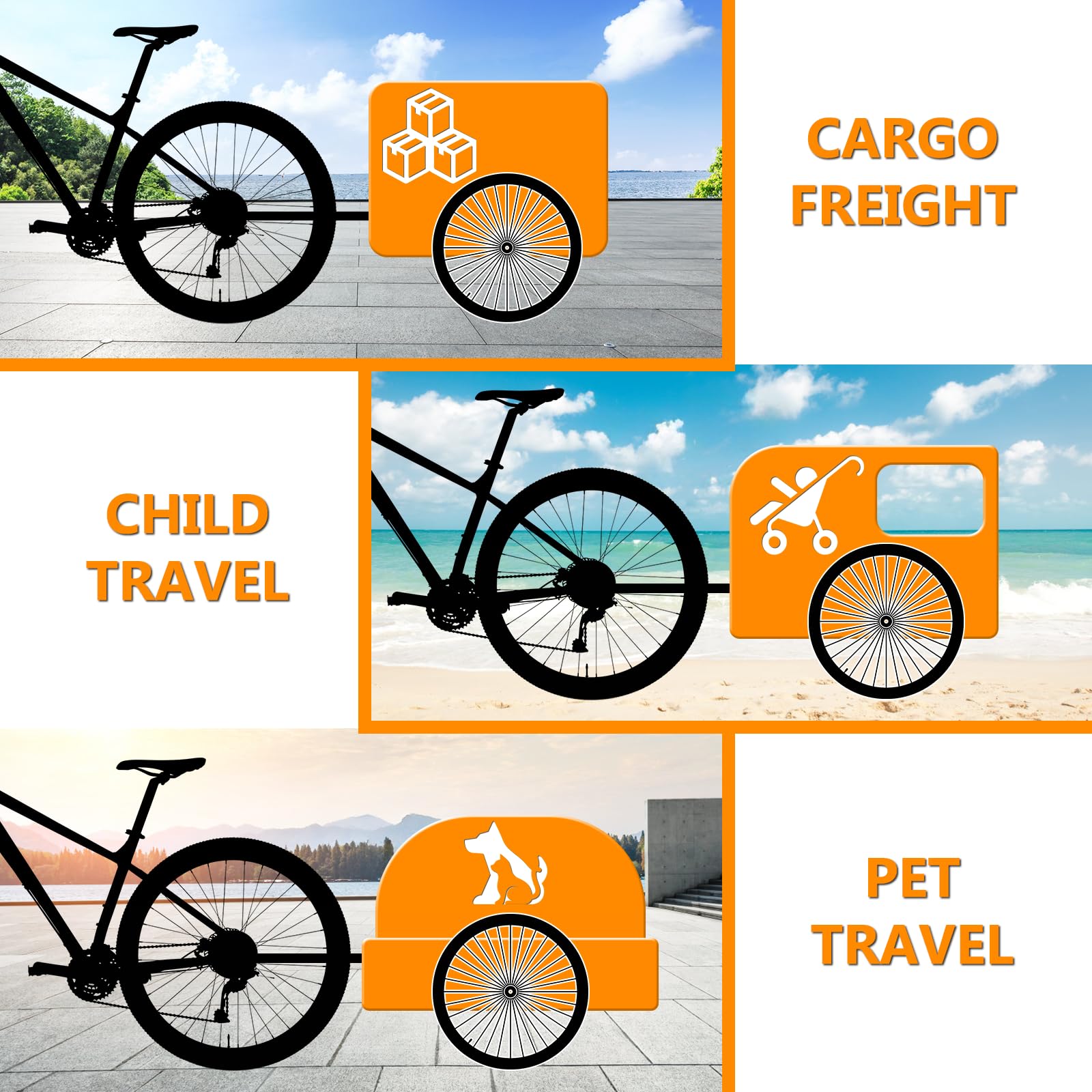 Bike Trailer Hitch Connector Coupler Bicycle Adapter for Children's Trailers,Cargo and Pet Bicycle Trailers,Black Adapter Accessories by Cenipar