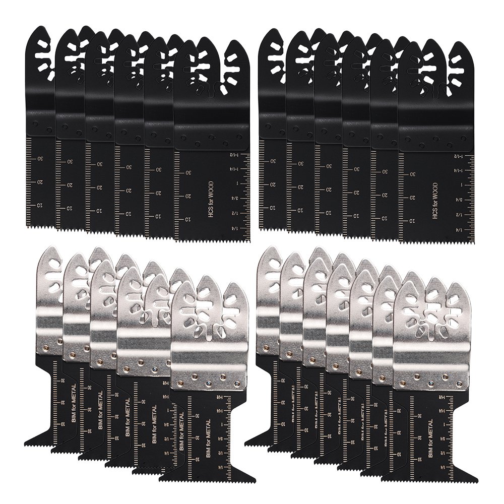 HIFROM Wood/Plastic & Bi-Metal Oscillating Multitool Quick Release Saw Blades Compatible with Fein,Porter Rockwell Cable,Bosch Craftsman(12 Pack)