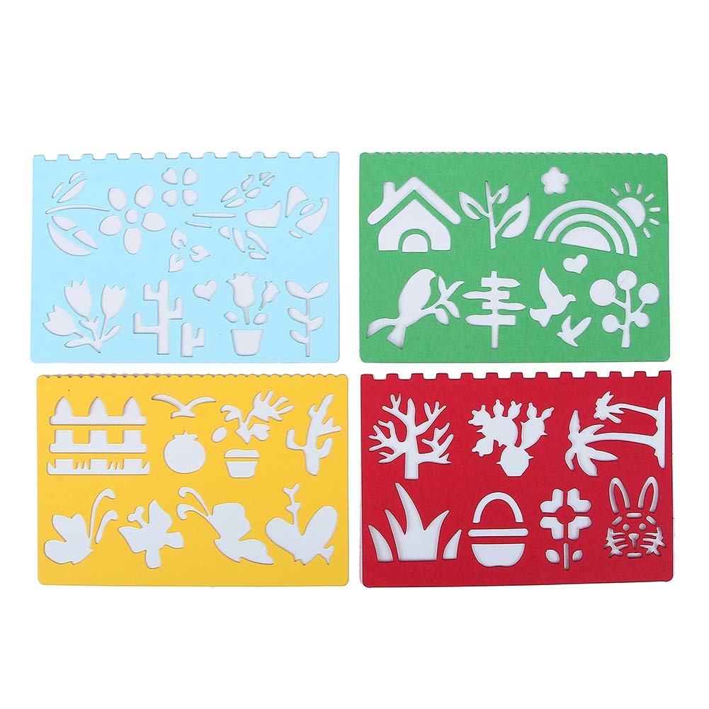LUREME Scratch Art Set, 50Pcs Rainbow Magic Scratch Paper Set Black Scratch Off Art Crafts Notes Boards Sheet with 5 Wooden Stylus 4 Drawing Stencils for Easter Party (ME000009)
