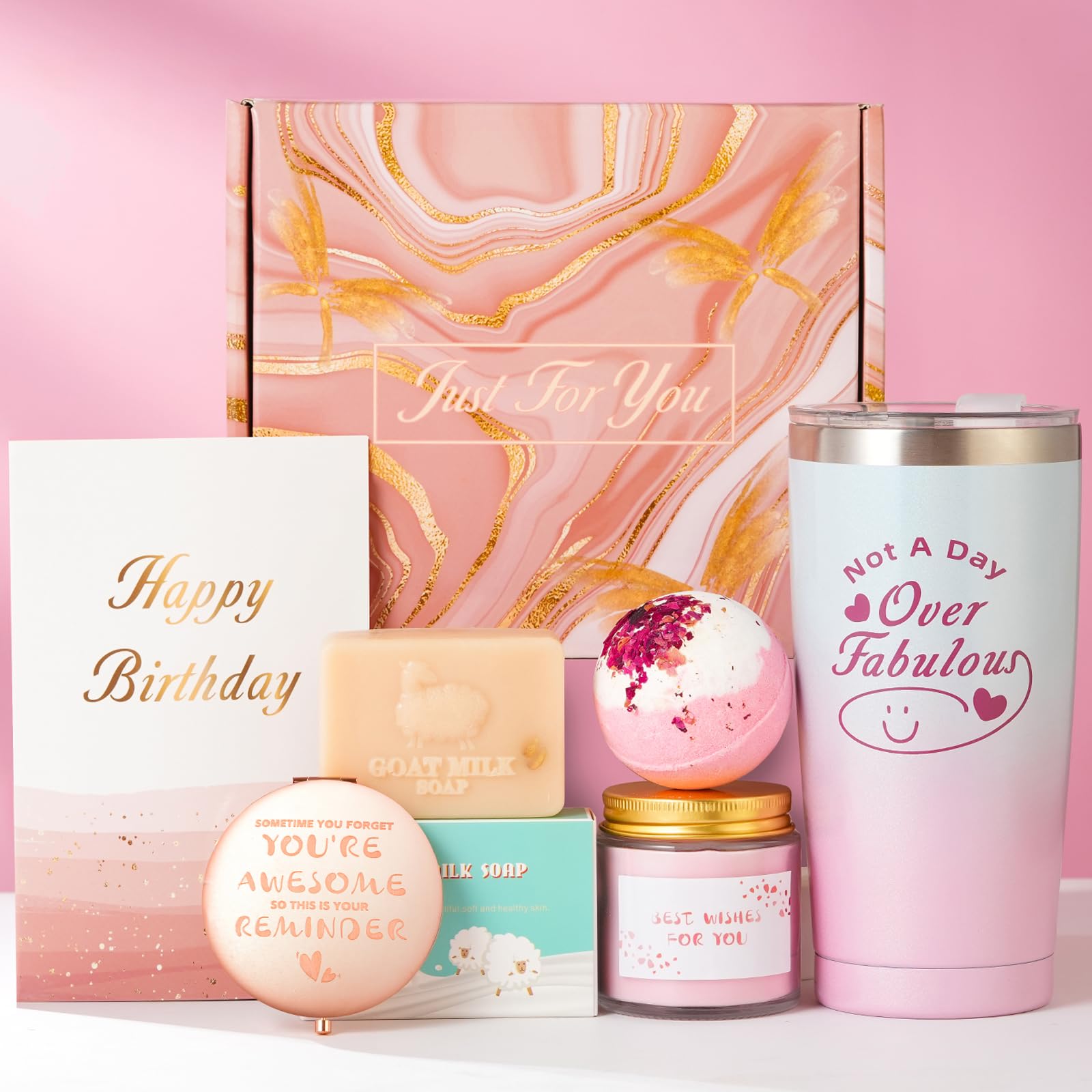 Birthday Gifts for Women, Best Friend Birthday Gift Basket for Women Friendship, Thoughtful Birthday Gift Ideas for Her, Mom, Sister, Wife, Coworker, Teacher, Nurse, Mother's Day, Christmas Day