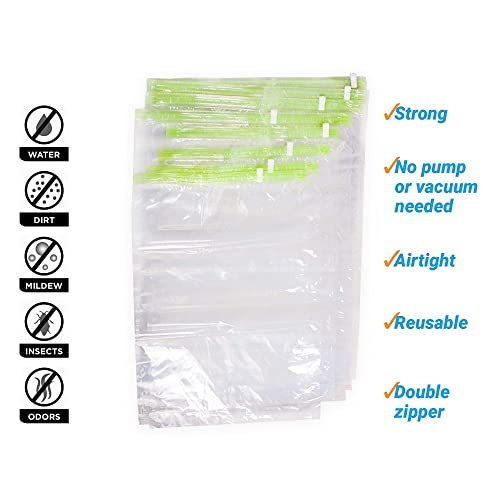 The Chestnut 12 Travel Storage Bags for Clothes - Compression Bags for Travel - no Vacuum Sacks-Save Space in Your Luggage Accessories