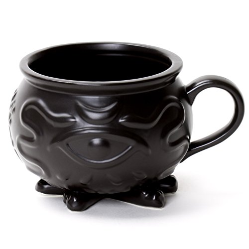 Rogue + Wolf Large Coffee Mug, Big Witch Cauldron Ceramic Mug, Witchcraft Coffee Cups, Ceramic Halloween Decor Spooky Coffee Mugs for Women Porcelain 3D Novelty Gothic Cup Goth Tea Witchy -14 oz 400ml