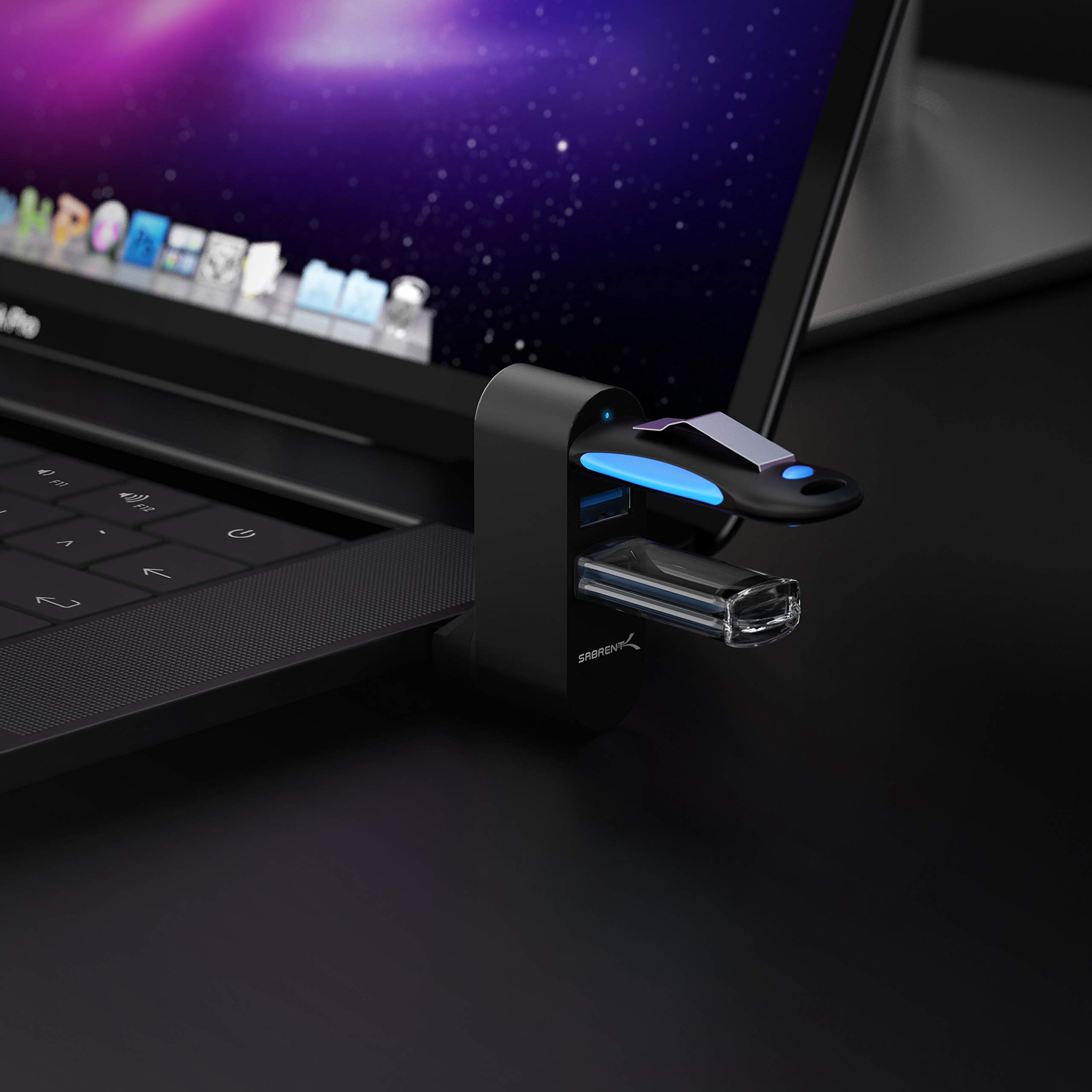 SABRENT Premium 3 Port Aluminum Mini USB 3.0 Hub [90°/180° Degree Rotatable] (HB-R3MB)
