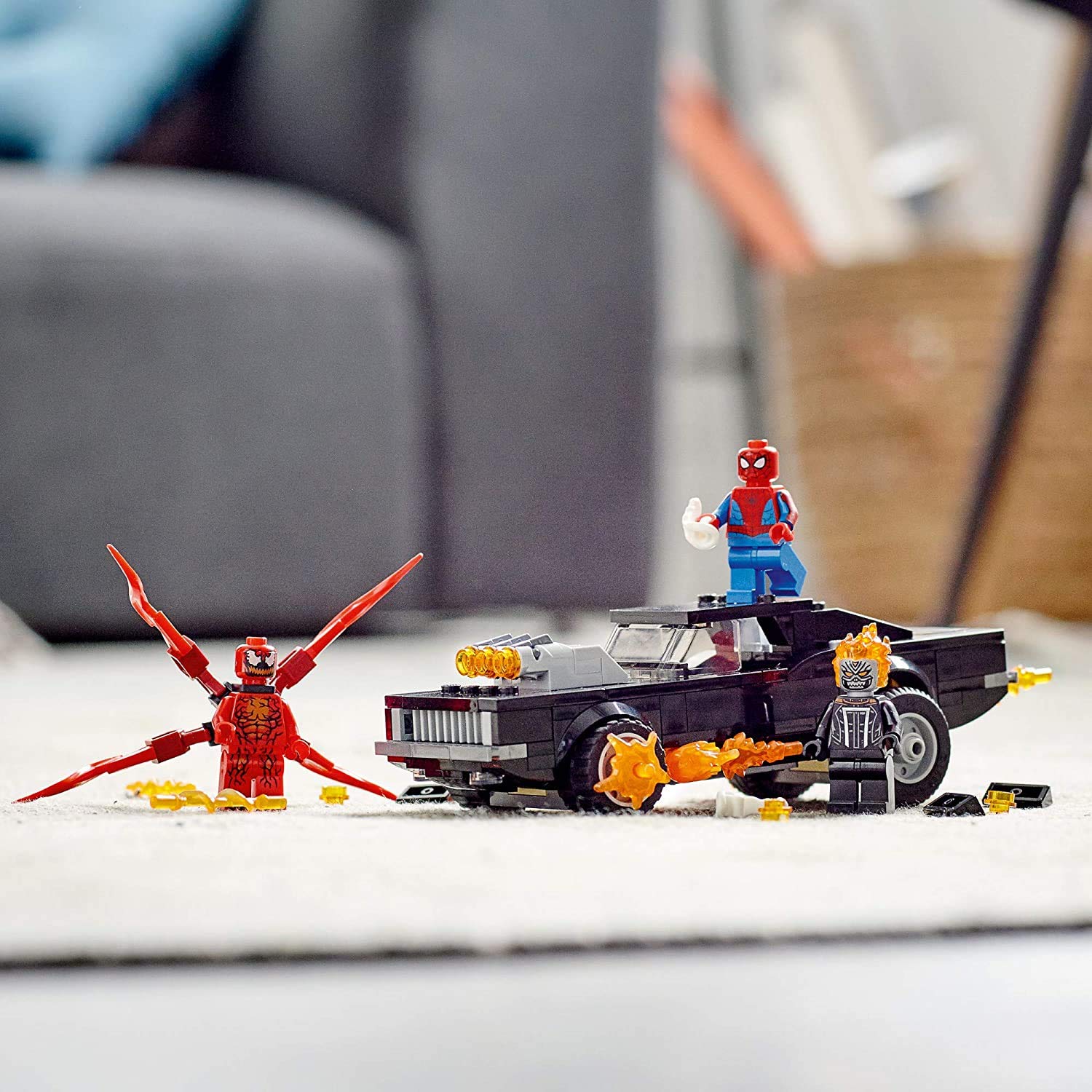 LEGO Marvel Spider-Man: Spider-Man and Ghost Rider vs. Carnage 76173 Collectible Building Toy for Kids, New 2021 (212 Pieces), Multicolor