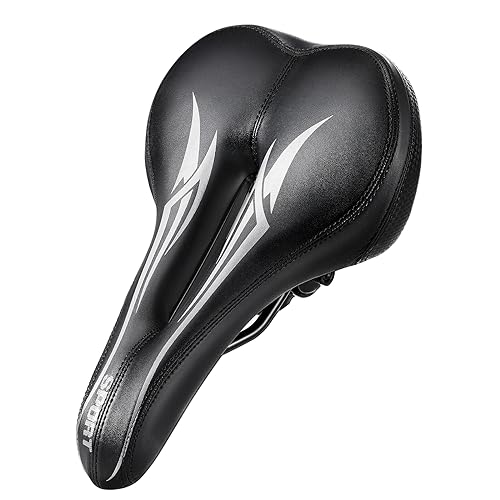 IPOW Mountain Bike Seat 7’’, Comfortable MTB Bike Seat for Men and Women, Bicycle Saddle Replacement Padded with Soft High Density Memory Foam
