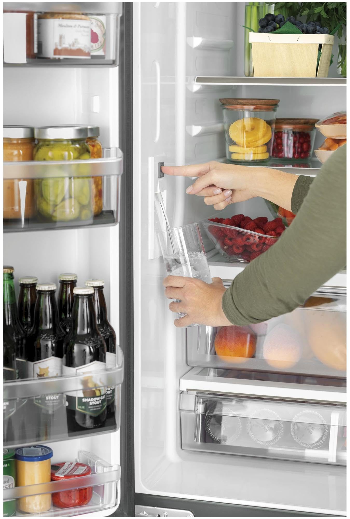 Cafe CWE19SP4NW2 18.6 cu. ft. French Door Refrigerator in Matte White, Fingerprint Resistant, Counter Depth and ENERGY STAR