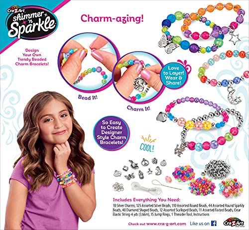 Shimmer 'n Sparkle Charm & Bead Bracelet Maker by CRA-Z-Art β DIY Beaded Charm Friendship Bracelet Making Kit